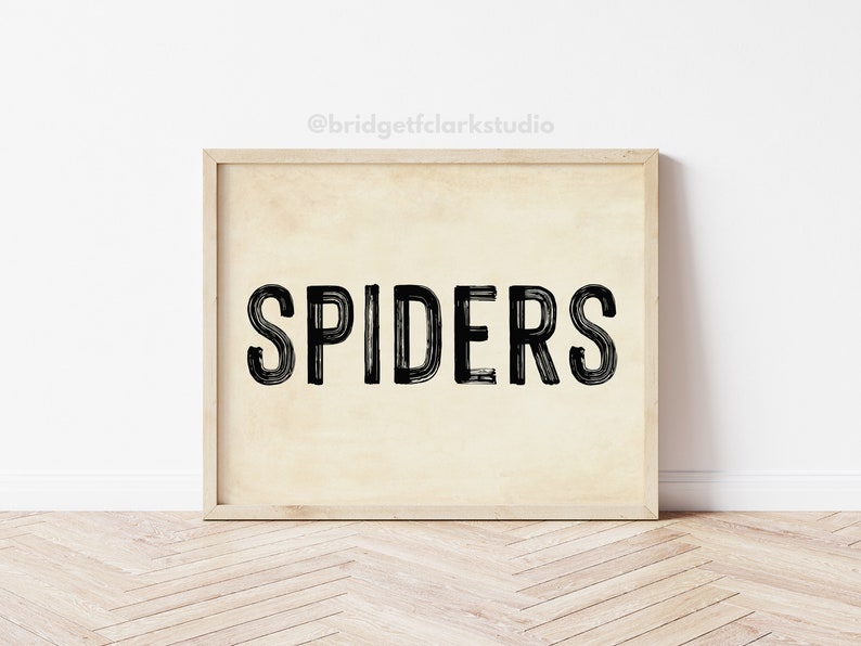 Spider Wall Art Spider Printable Artwork Vintage Halloween - Etsy