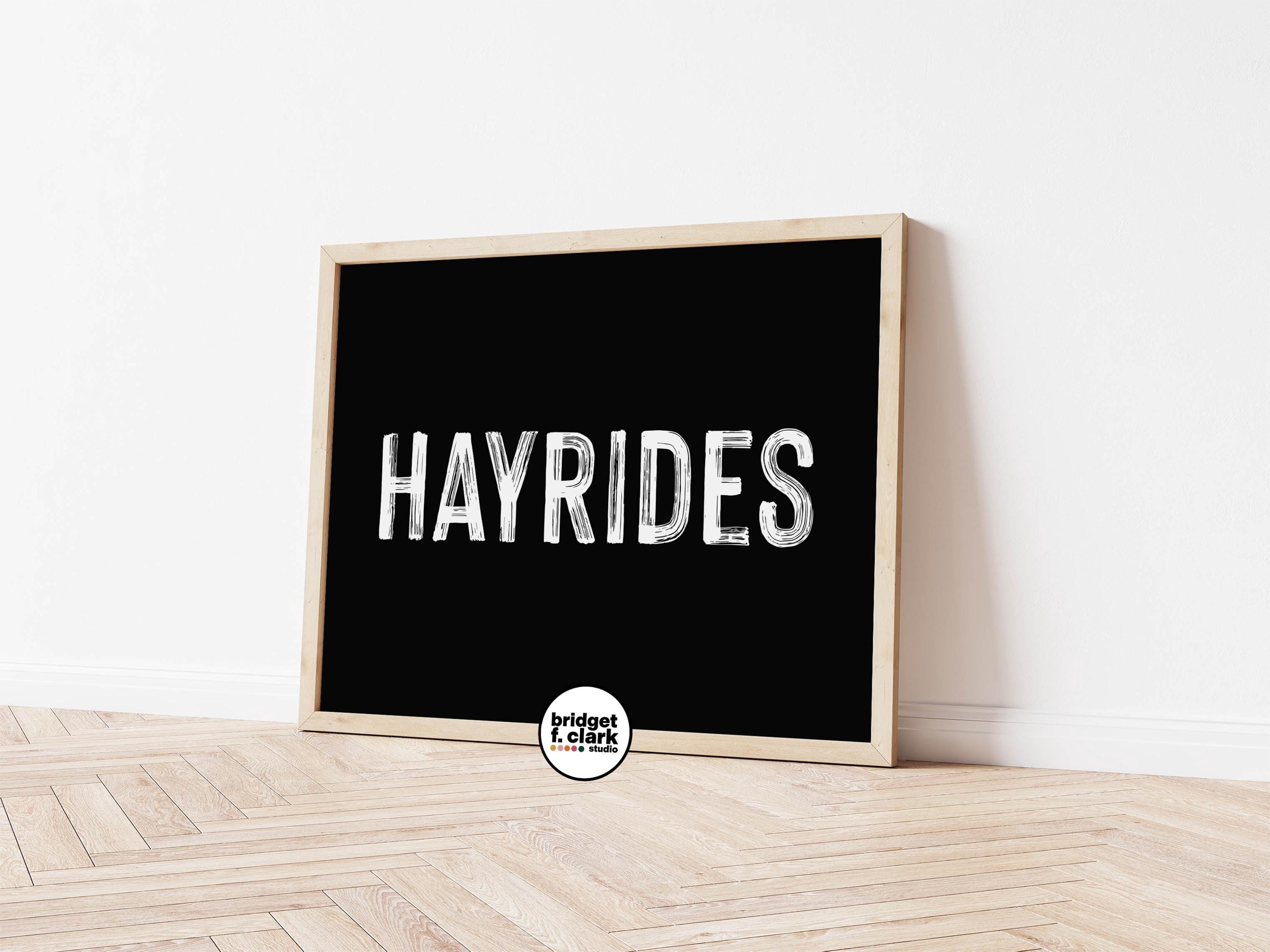 Hayride Sign Printable Wall Art, Halloween Typographic Poster, Fall ...