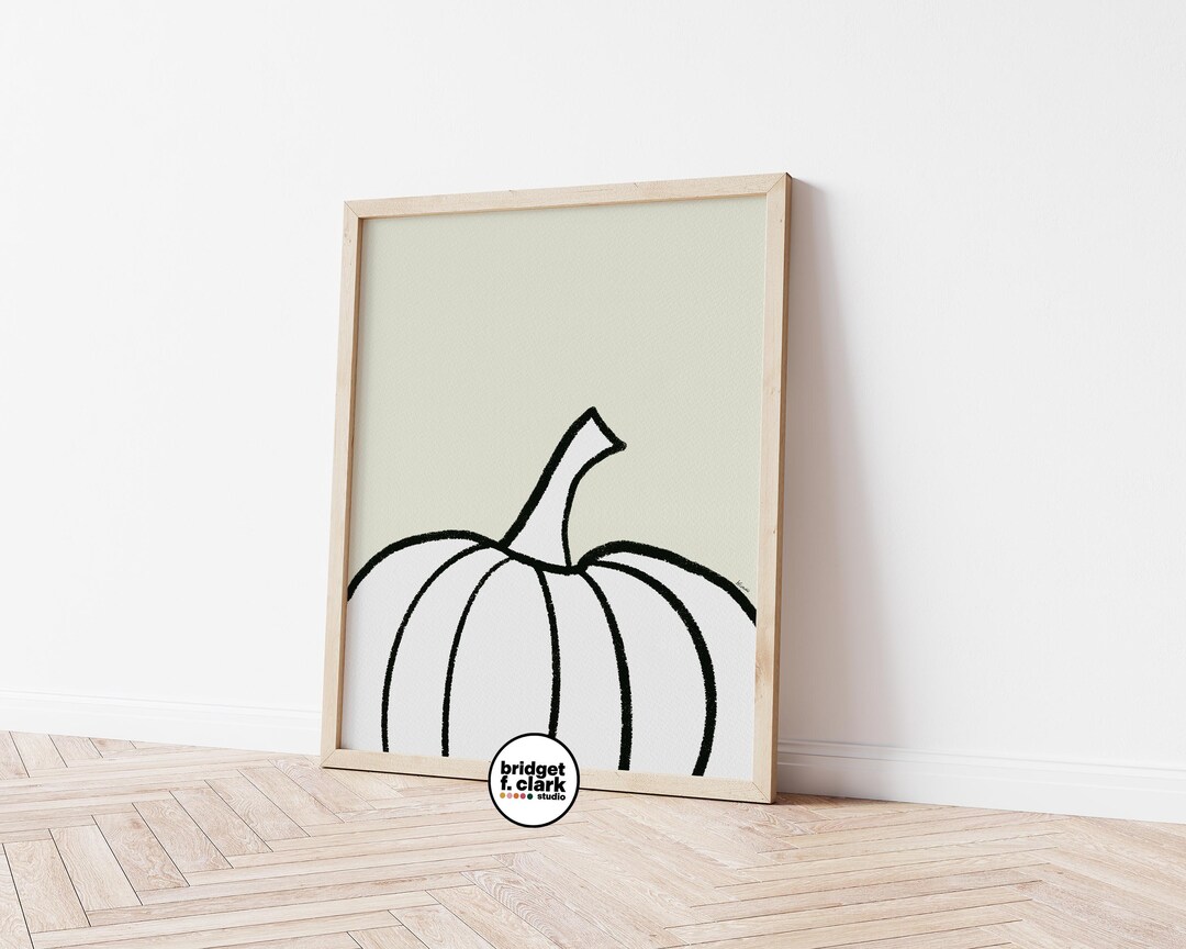 Large Pumpkin Wall Art Printable, Printable Pumpkin Art Download ...