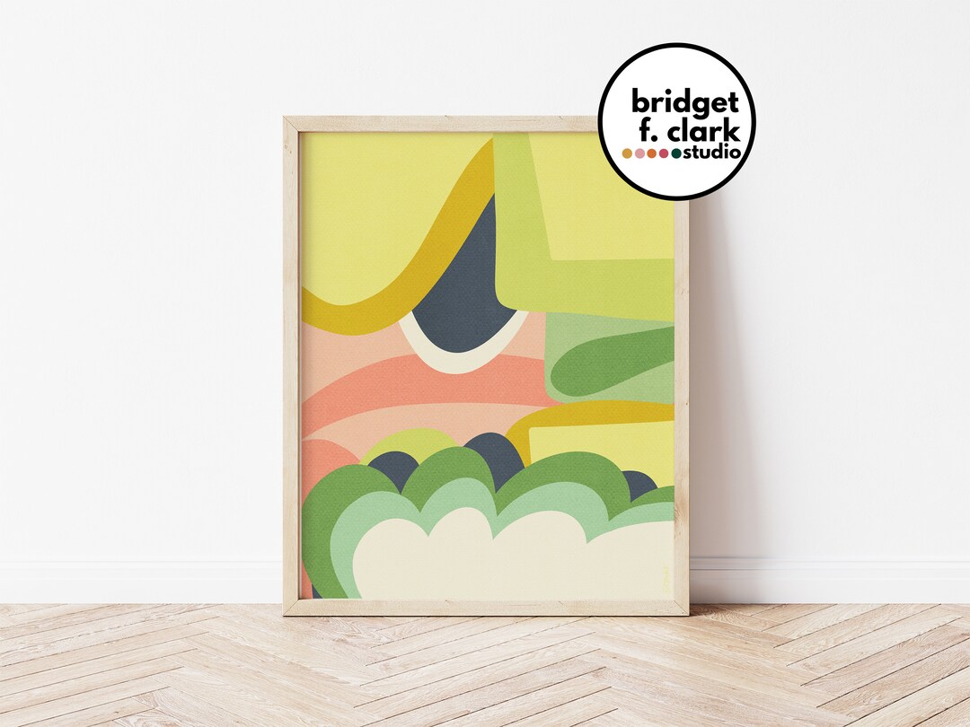 Bunte abstrakte Kunst, druckbare Wandkunst, Pop Art, Funky abstrakte Kunst, helle Wandkunst ...