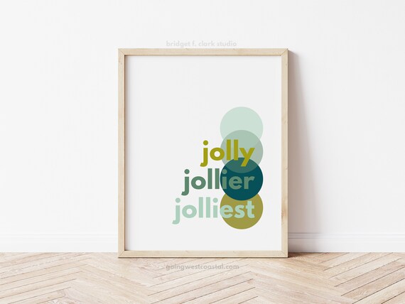Jolly Sign Christmas Wall Art Printable Mid Century Modern - Etsy Australia