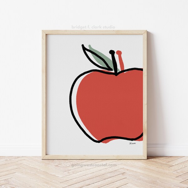 Red Apple Print - Etsy