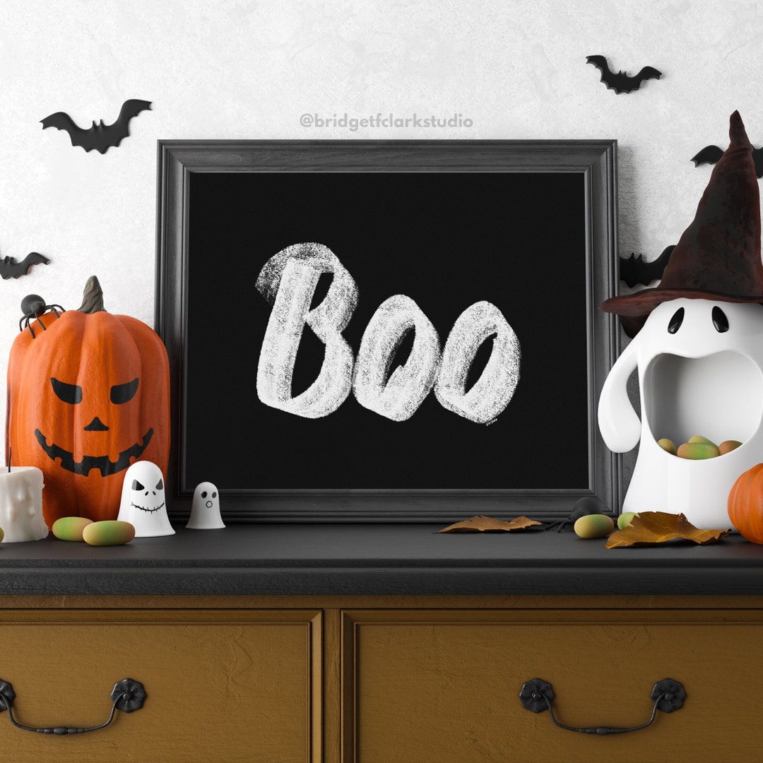 Boo Halloween Art Print, Boo Print, Minimalist Halloween, Modern ...