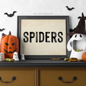 Spider Wall Art, Spider Printable Artwork, Vintage Halloween Printable ...