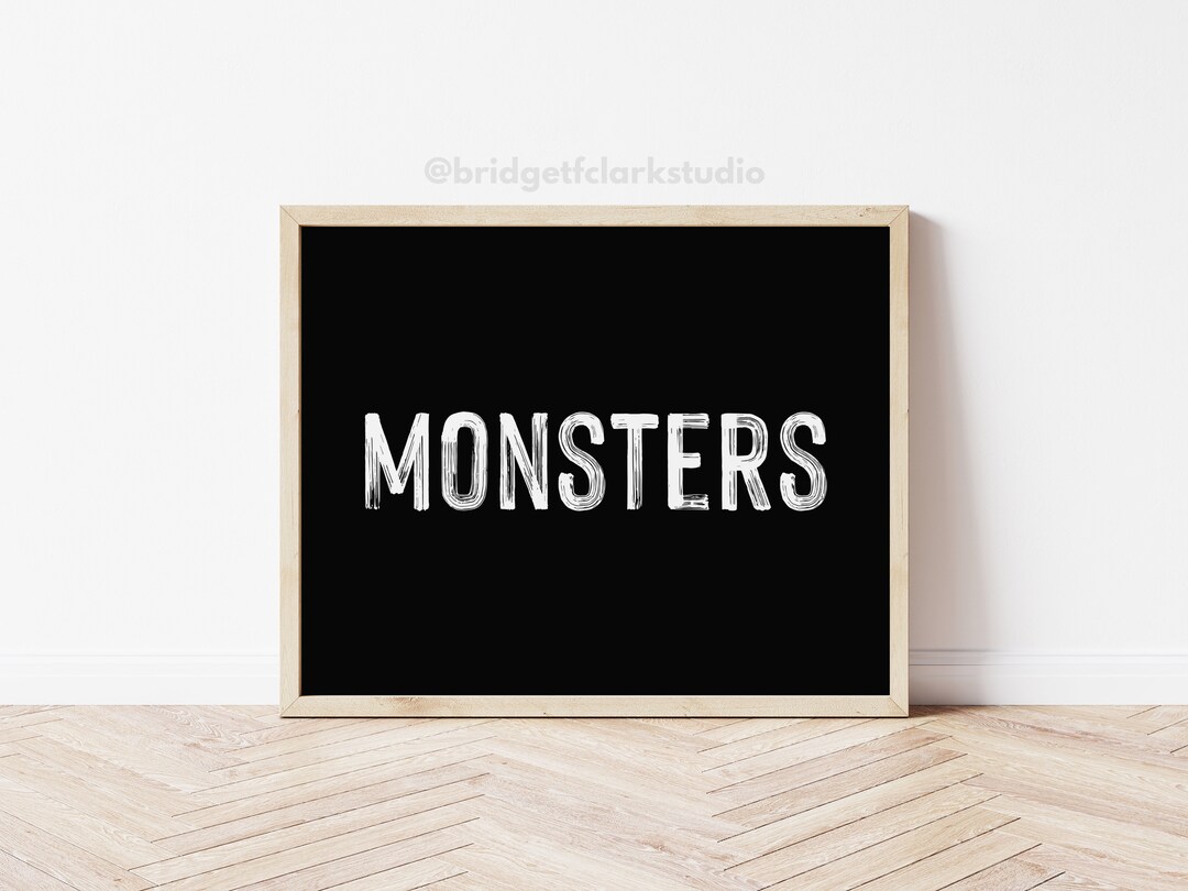 Monsters Prints, Printable Wall Art, Halloween Decor, Halloween Printable Artwork, Halloween Art ...