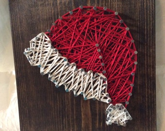 Santa Hat String Art - Etsy