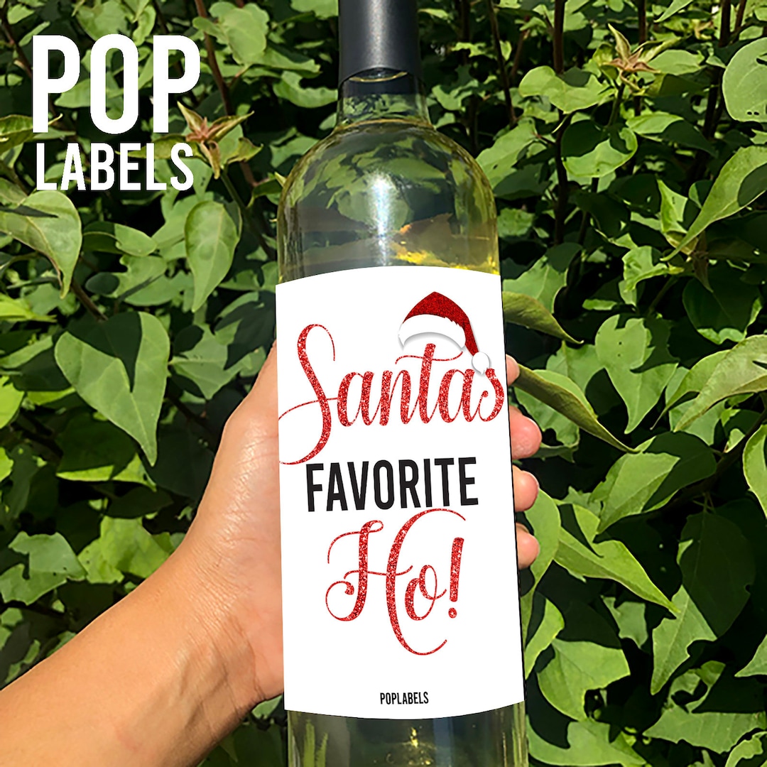 Santa's Favorite Ho Christmas Wine Label, Lets Get Elfed Up, Gift for ...
