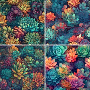 Lovely Succulents Digital Paper- Seamless- Repeating Pattern- 10 ...