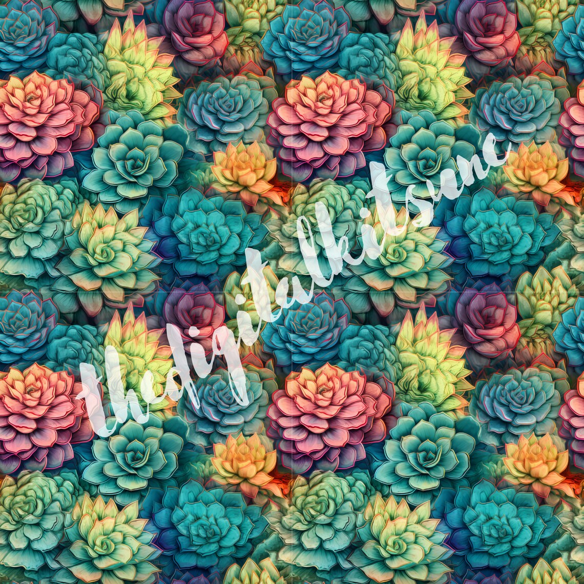 Lovely Succulents Digital Paper- Seamless- Repeating Pattern- 10 ...