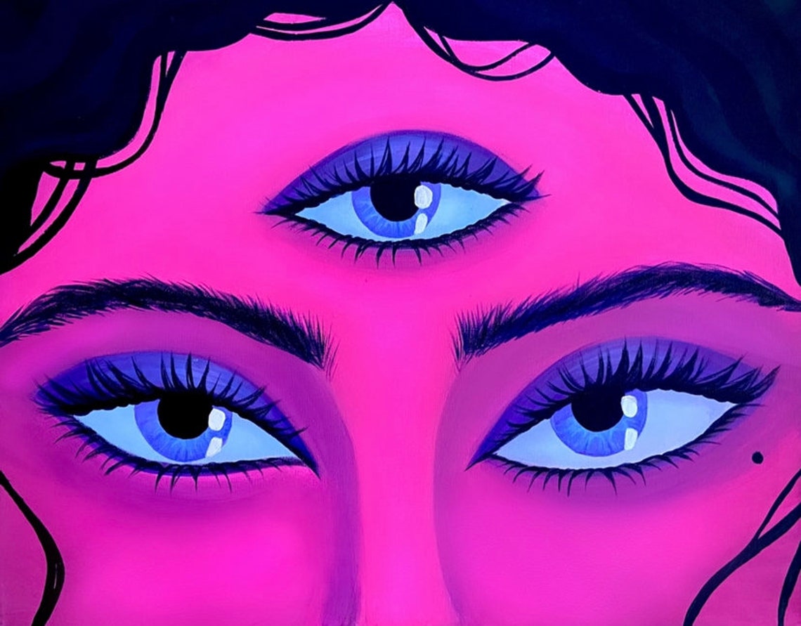 Third Eye Alien Girl Art Print - Etsy UK