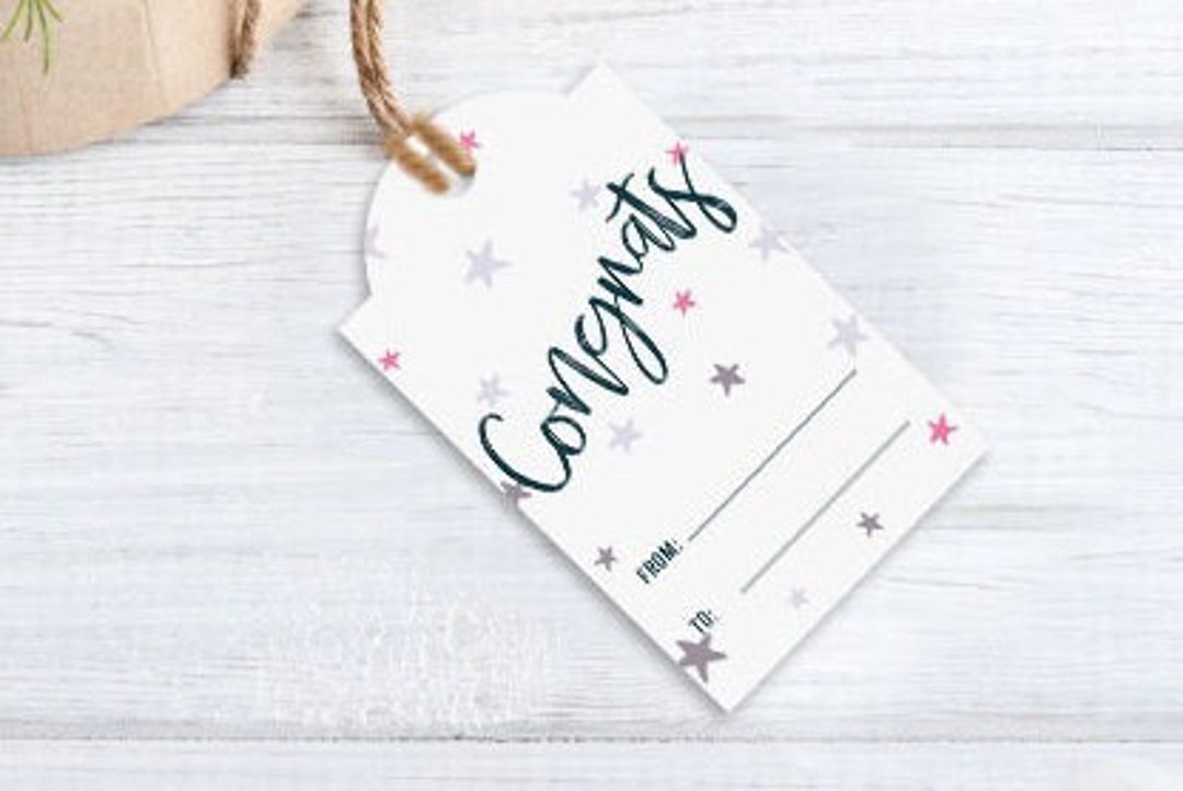 Congratulations Gift Tag Printable Gift Tag Congrats Tag - Etsy