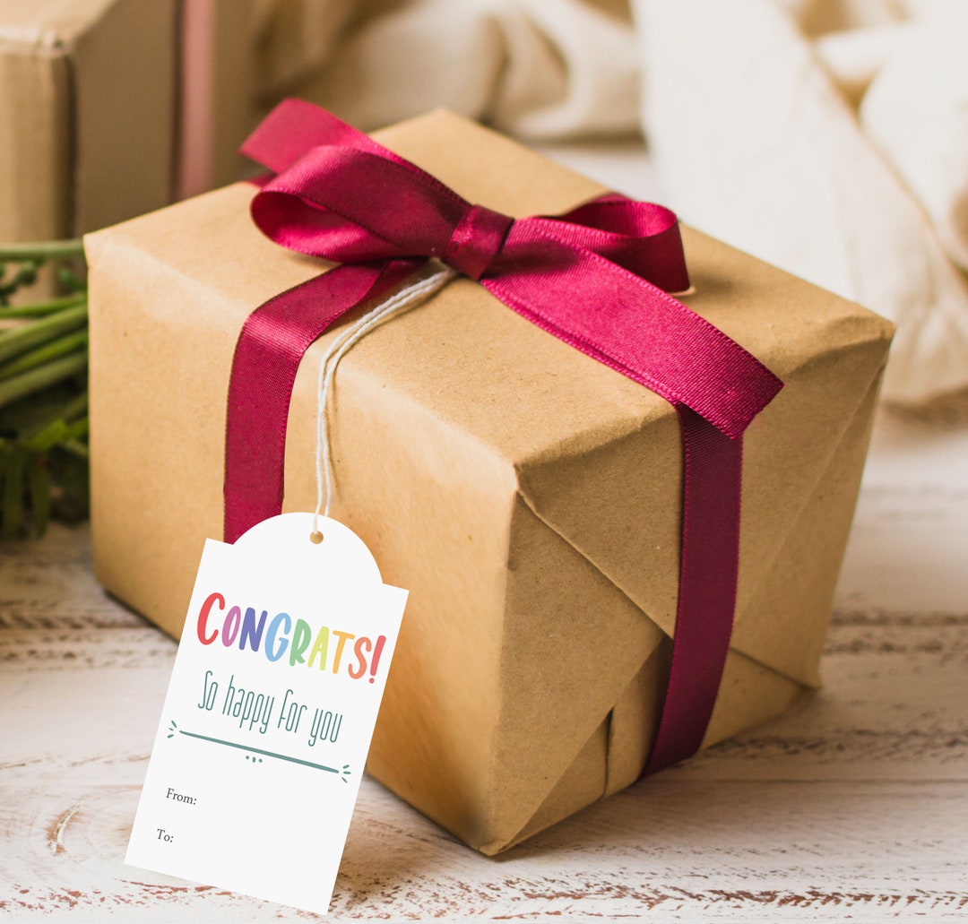 Congrats Gift Label Gift Tag Congrats Tag Party Gift Tag - Etsy
