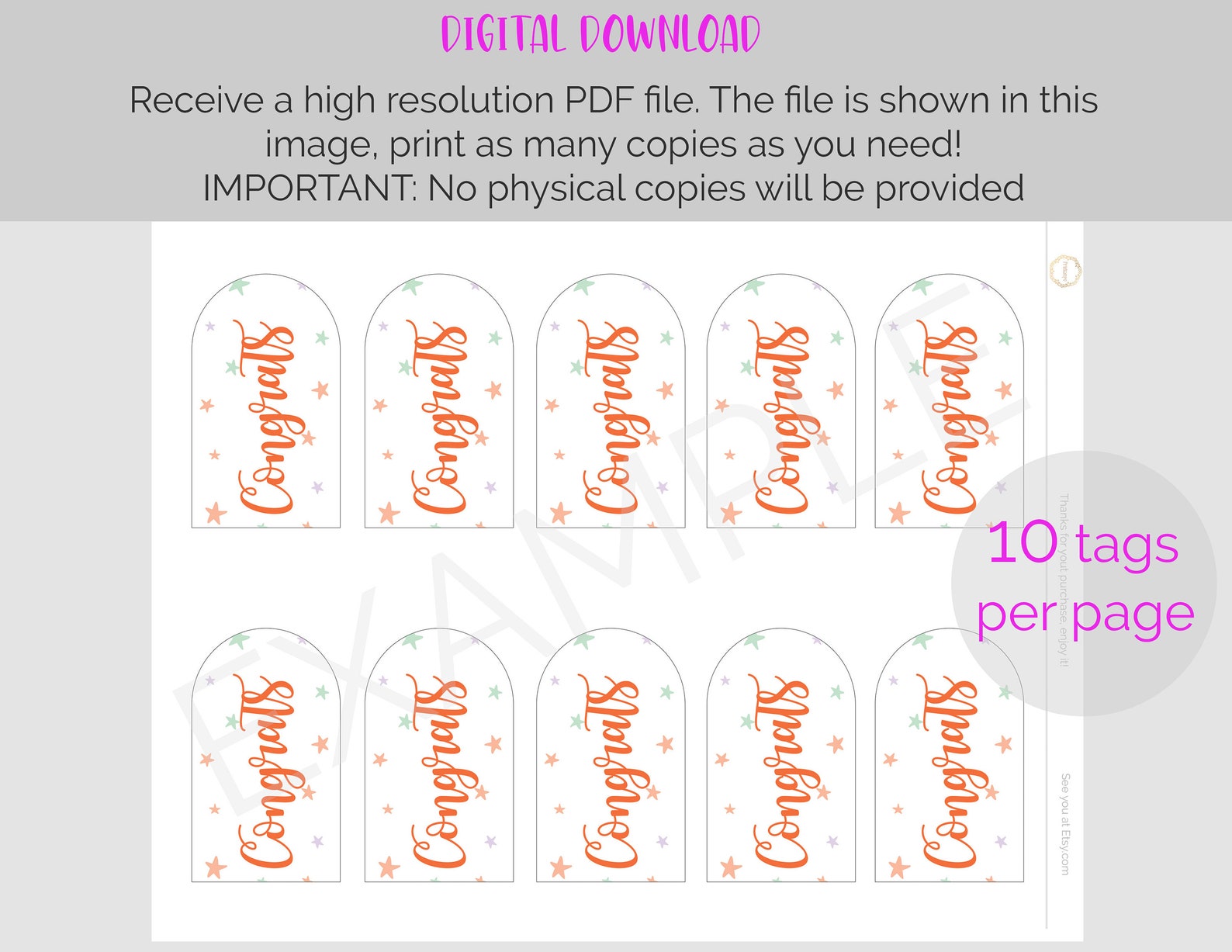 Printable Gift Label Congrats Tag Congratulations Gift Tag - Etsy