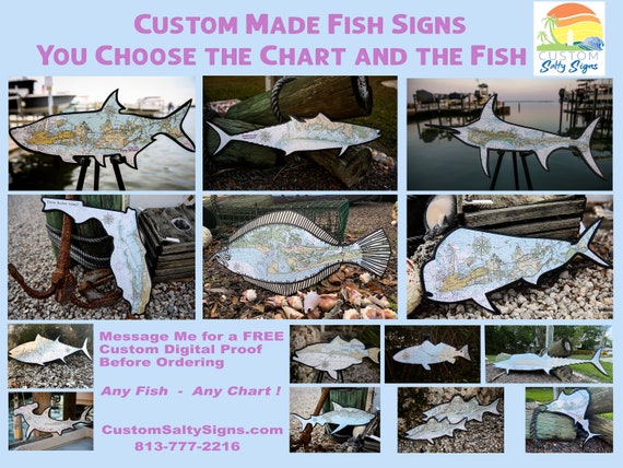 Custom Fish Shape / Map Signs - Etsy