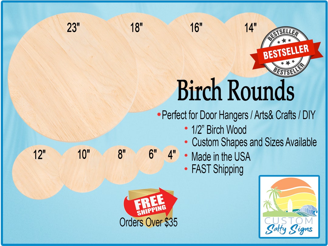 Plywood Rounds / Wood Rounds / 1/2" | Pack of Circles | Round Wooden ...