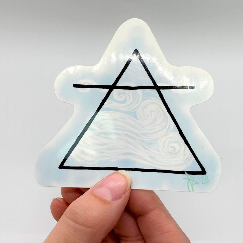 Alchemy Air Symbol Watercolor & Ink Vinyl Sticker "windy Sky" - Etsy