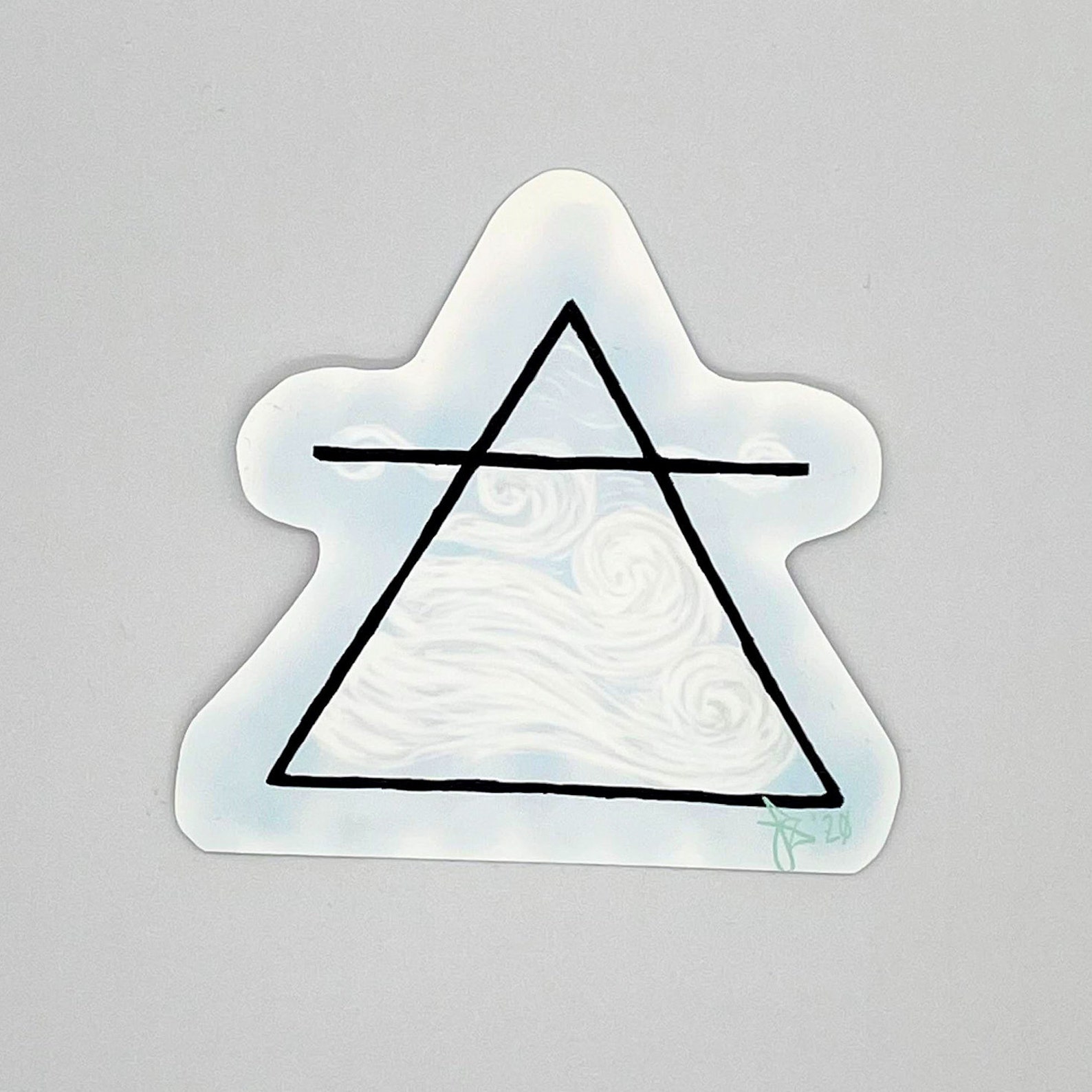 Alchemy Air Symbol Watercolor & Ink Vinyl Sticker "windy Sky" - Etsy