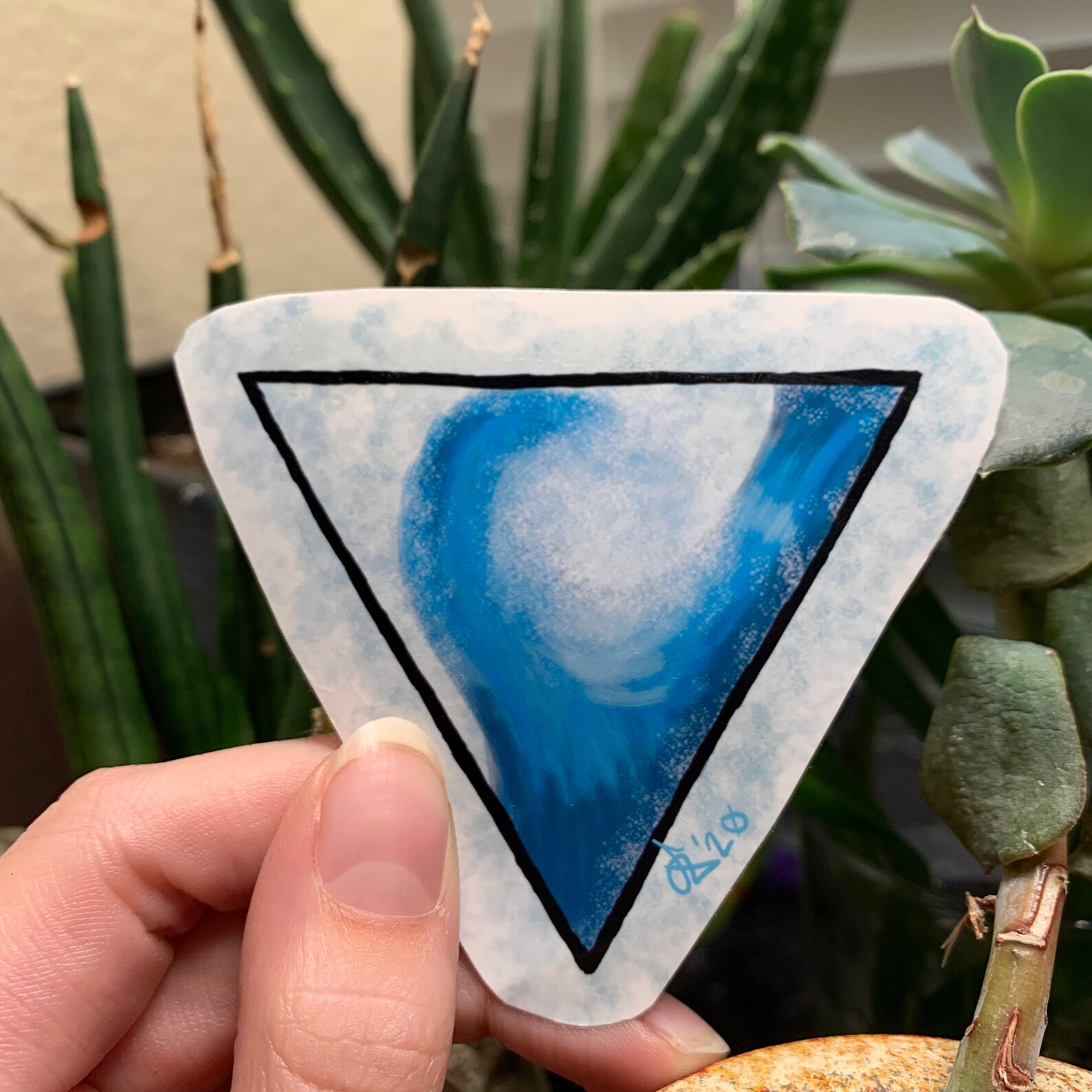 Alchemy Water Symbol Oil Watercolor Ocean Wave Vinyl Sticker | Etsy