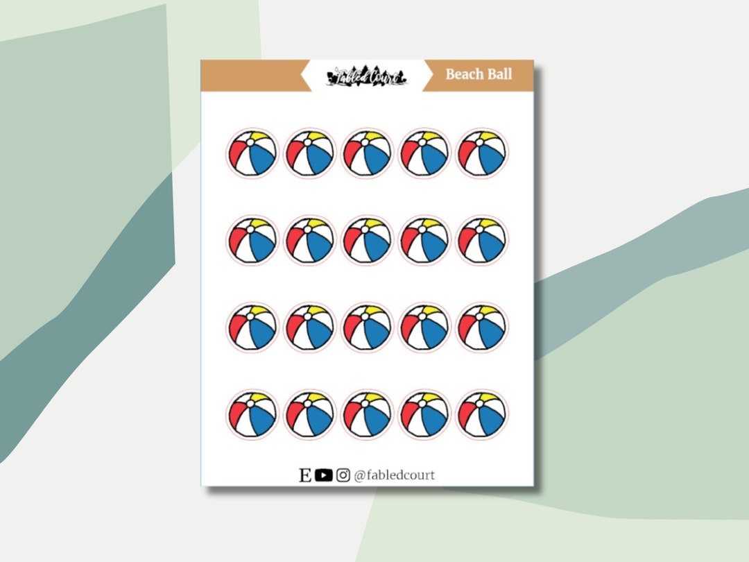 Beach Ball | Hand Drawn | Planner Doodle Stickers - Etsy