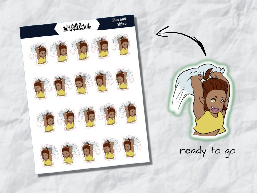 Rise and Shine | Hand Drawn | Planner Character Stickers - Etsy