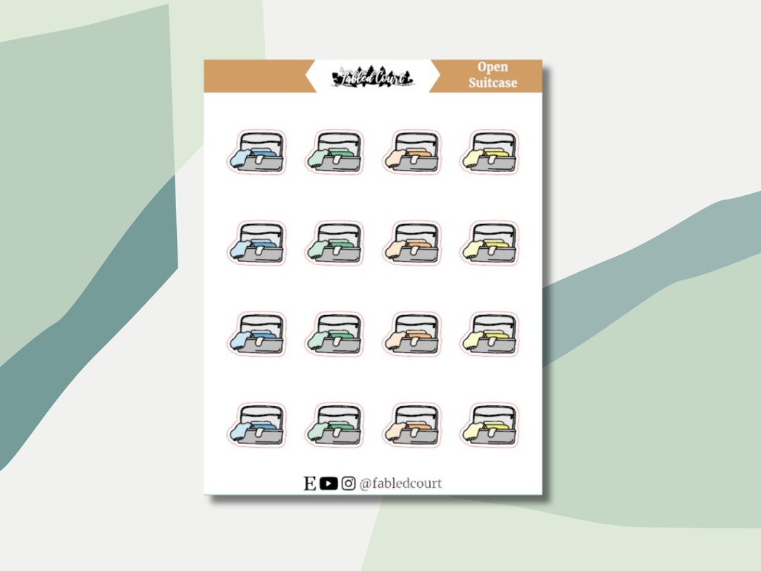 Open Suitcase | Hand Drawn | Planner Doodle Stickers - Etsy