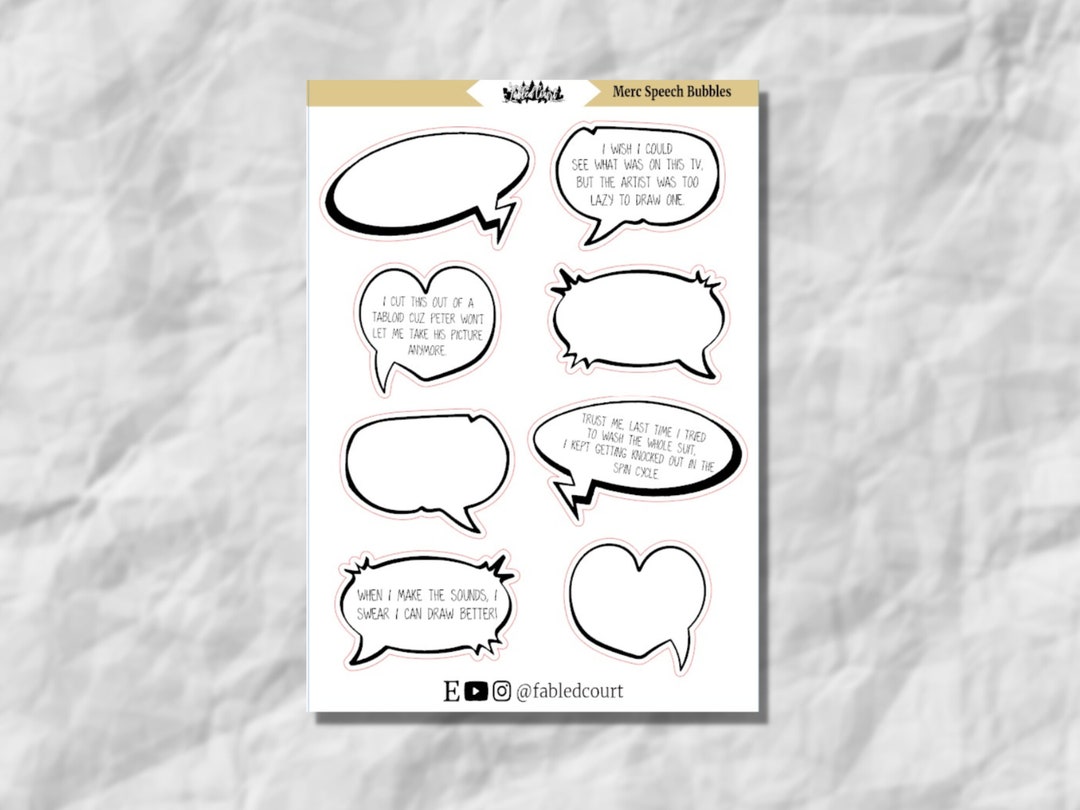 Speech Bubbles | Functional Stickers - Etsy