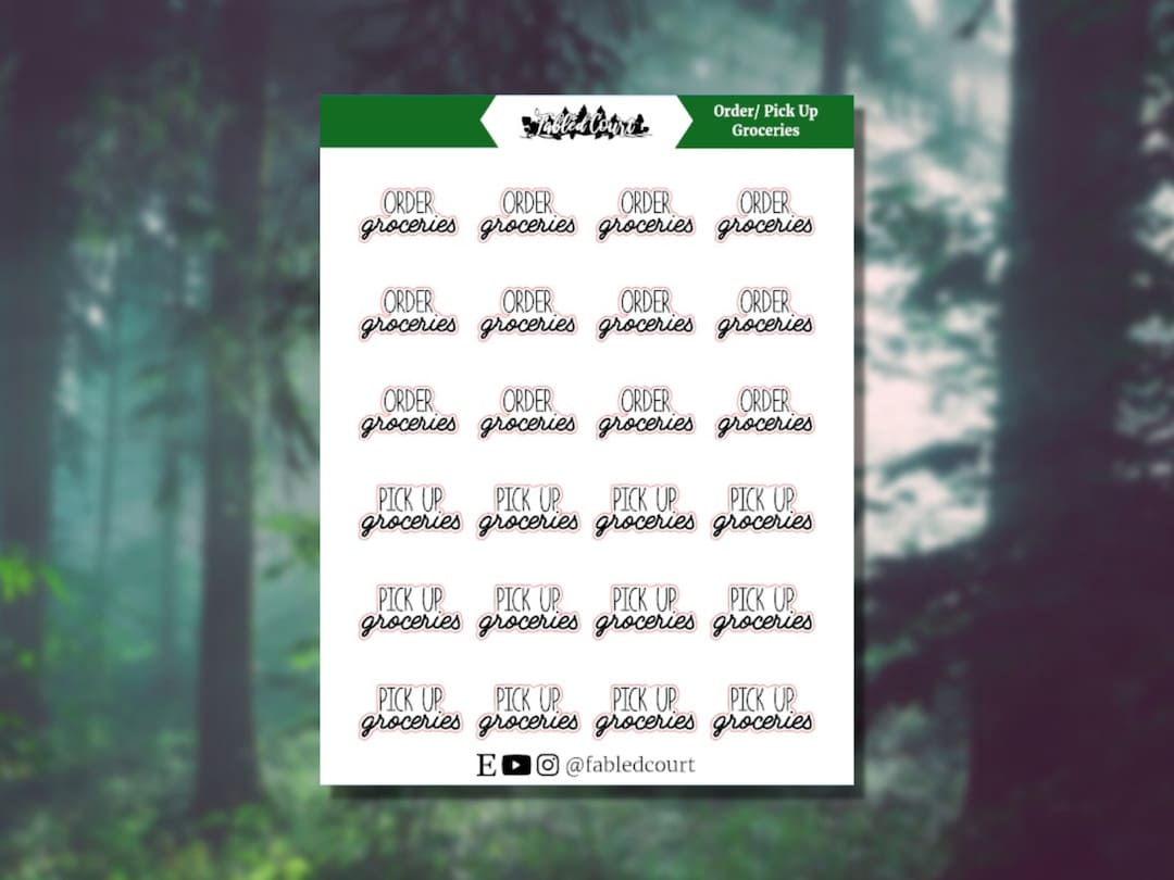Order & Pick up Groceries Scripts Planner Stickers - Etsy