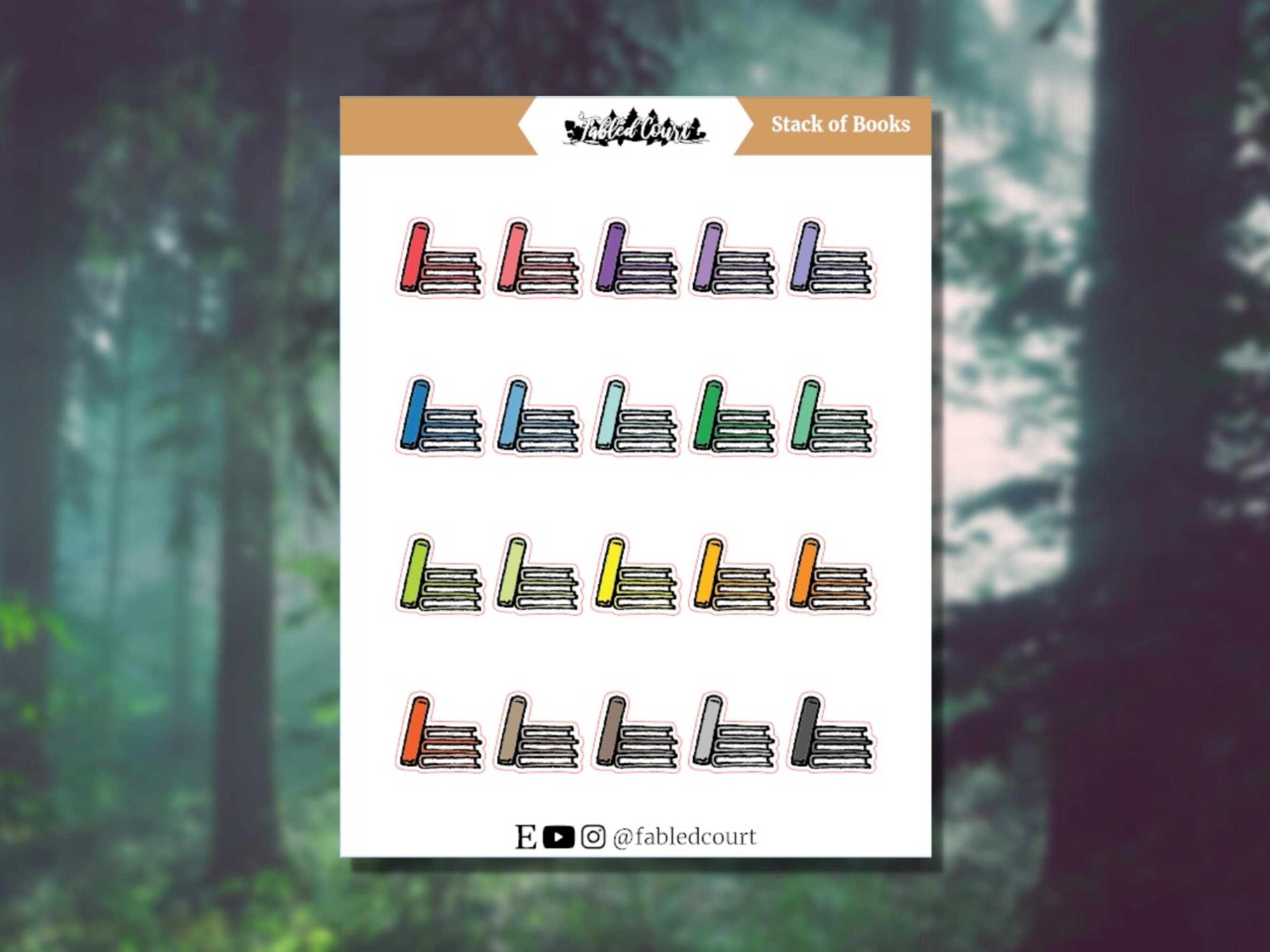 Stack of Books Hand Drawn Planner Doodle Stickers - Etsy