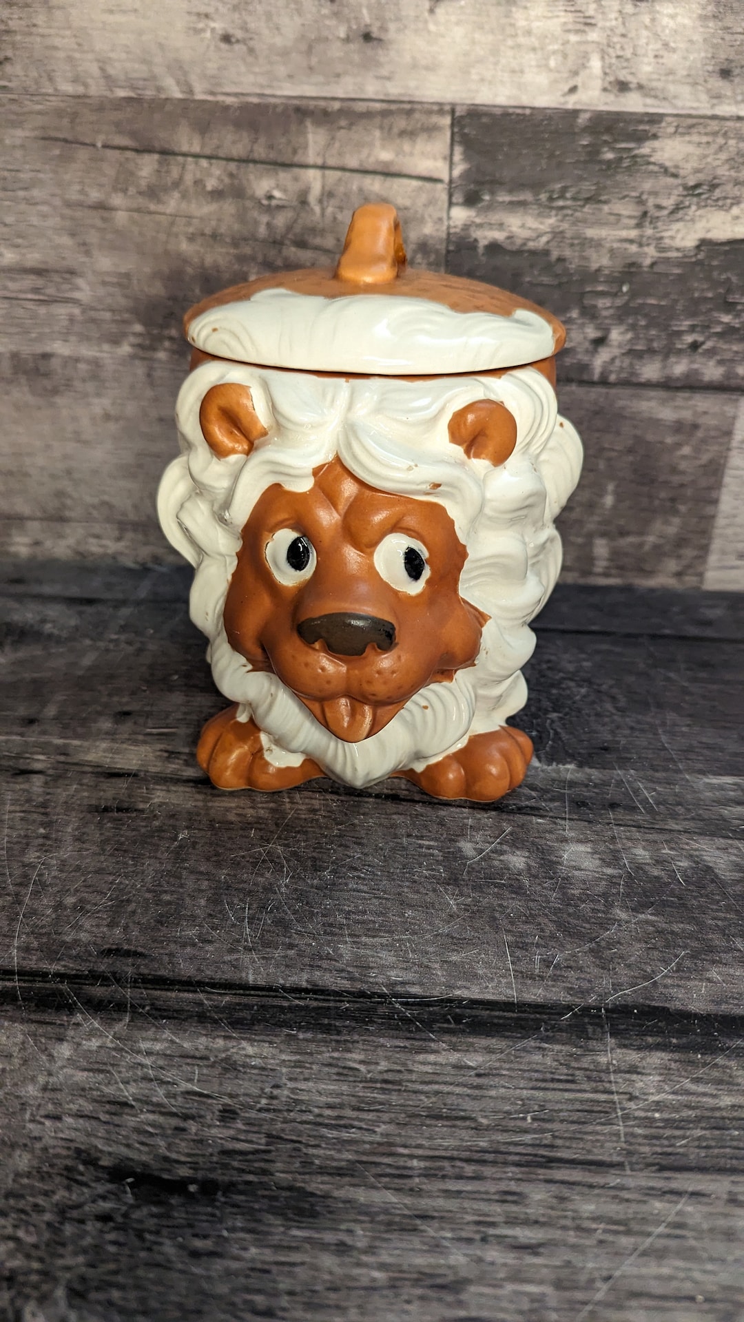 Cute Lidded Lion Jar - Etsy