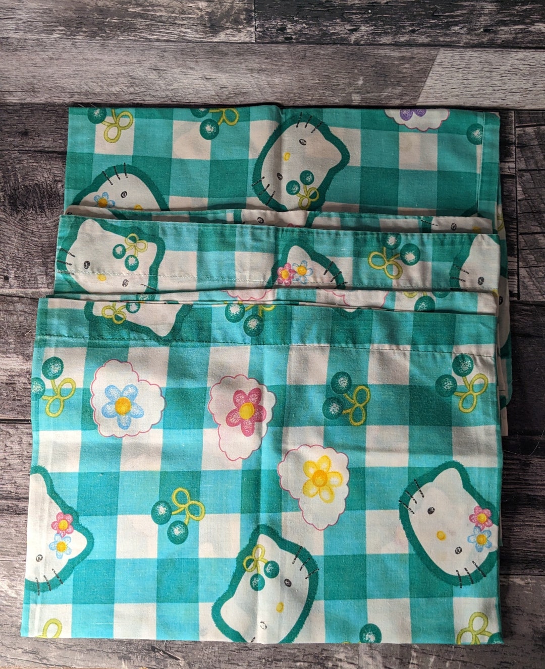 3 Teal Hello Kitty Miniature Pillowcases - Etsy