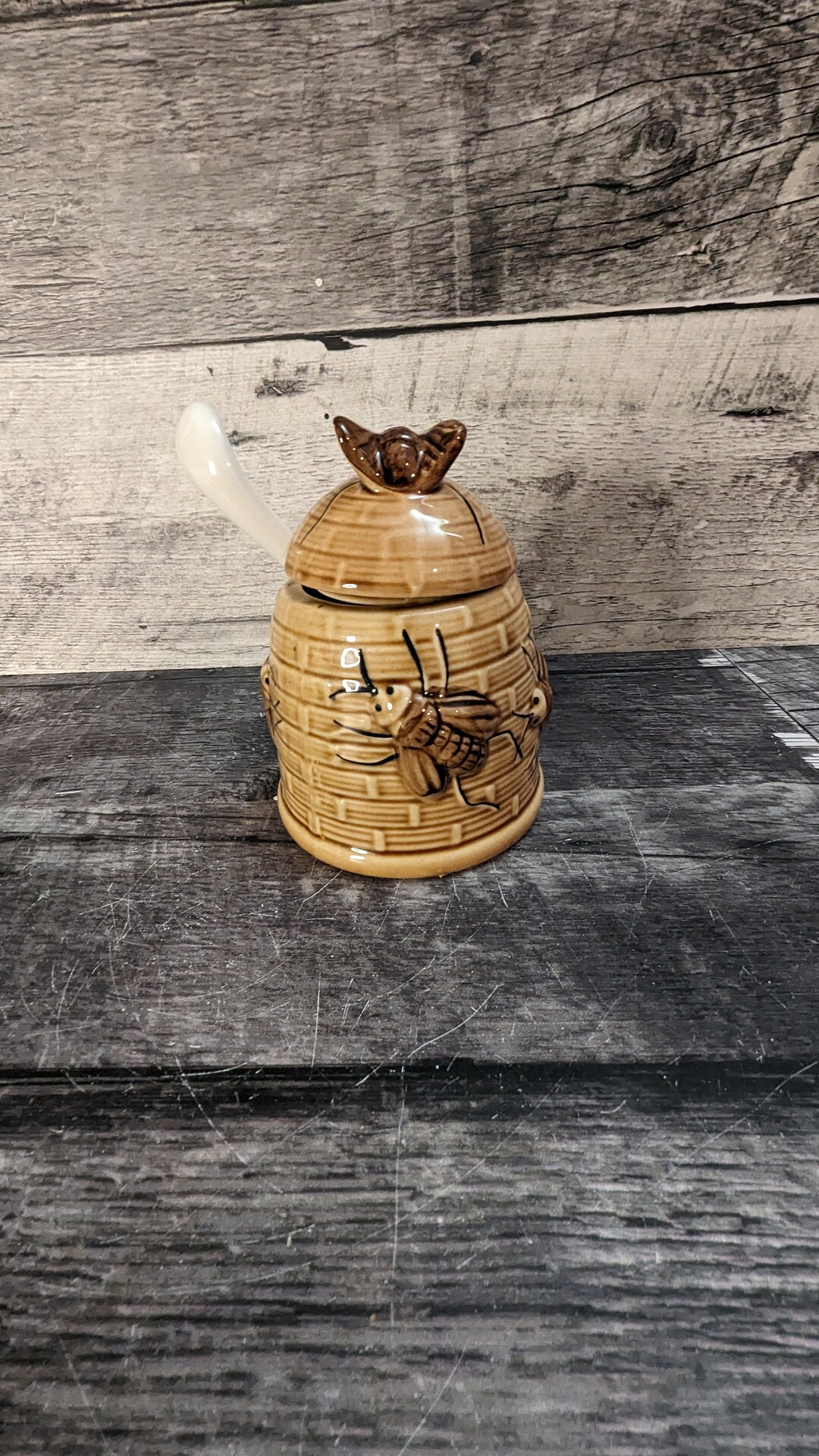 Ceramic Bee Hive Honey Pot - Etsy