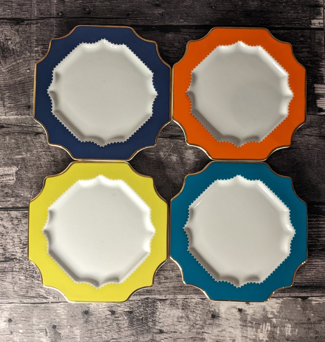 Beautiful Set of 4 Appetizer Plates - Etsy