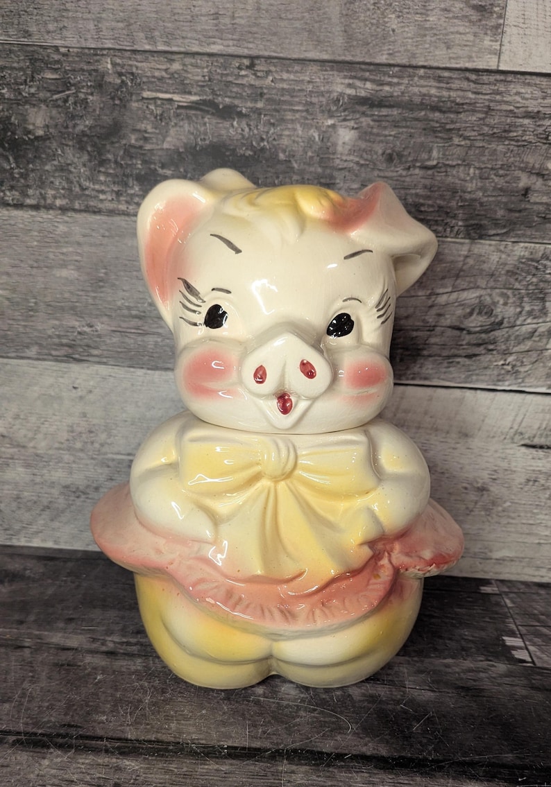 Precious Midcentury Pig Cookie Jar - Etsy