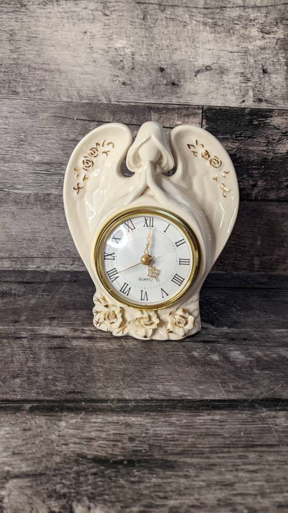Gorgeous Angel Miniature Mantel Clock - Etsy