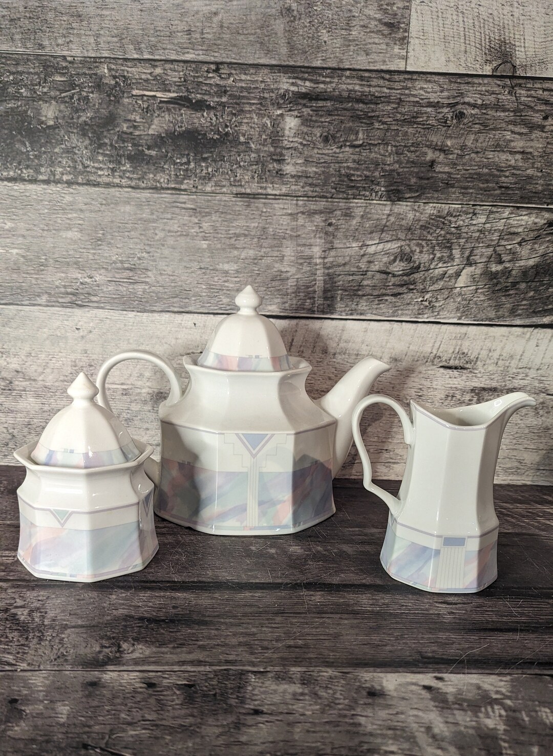 Vintage Pastel Tea Set - Etsy