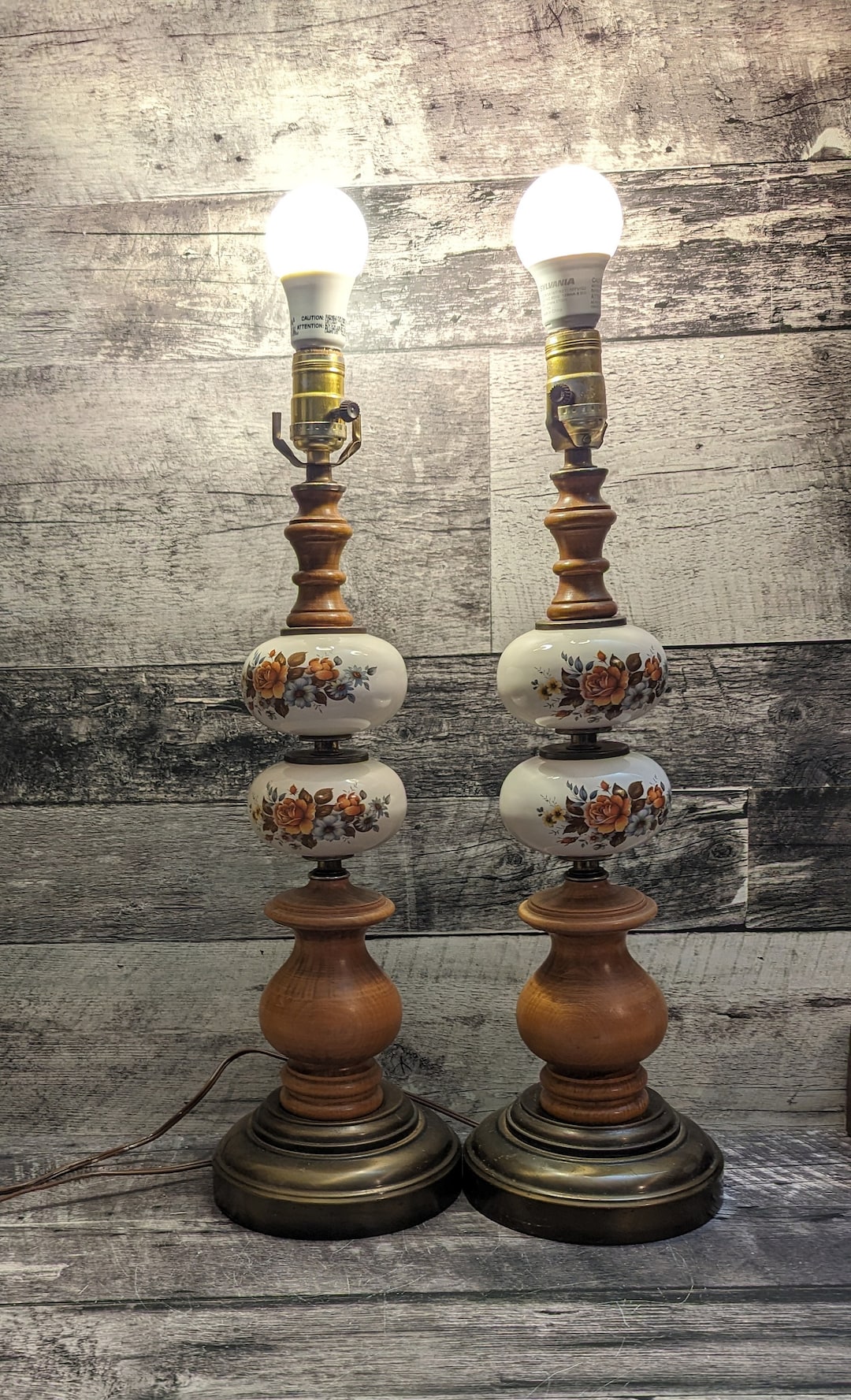 Cottagecore Wood and Ceramic Lamps - Etsy