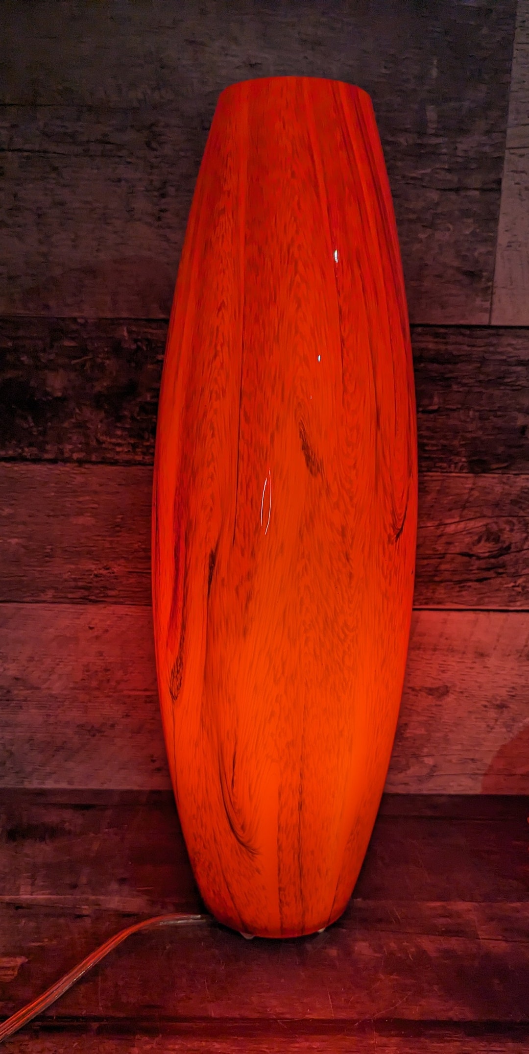 Stunning Tall Red Art Glass Lamp - Etsy