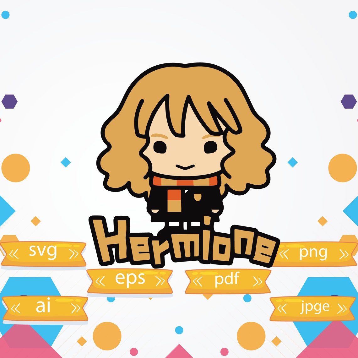 Harry Potter Hermione Svg Hermione Clipart Hermione Png | Etsy