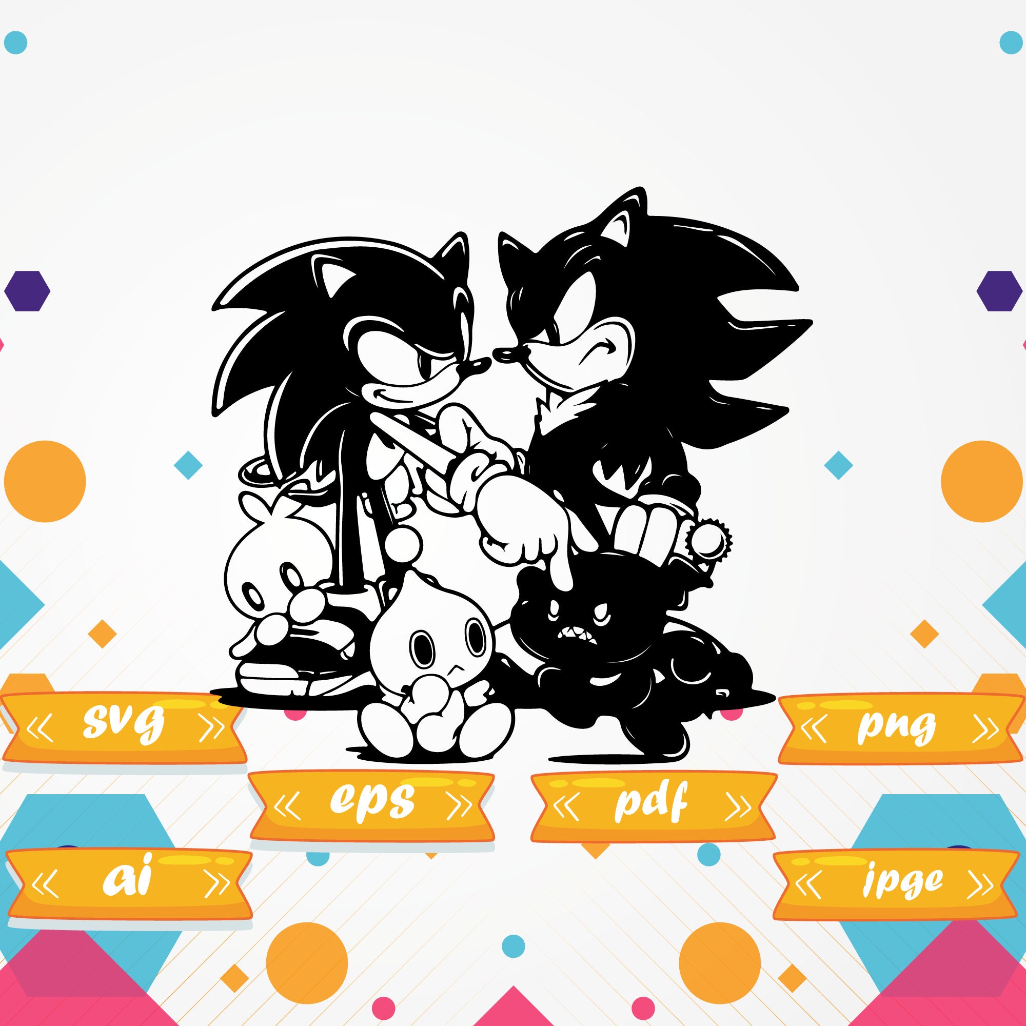 Sonic The Hedgehog Shadow svgSVGcut files silhouette | Etsy