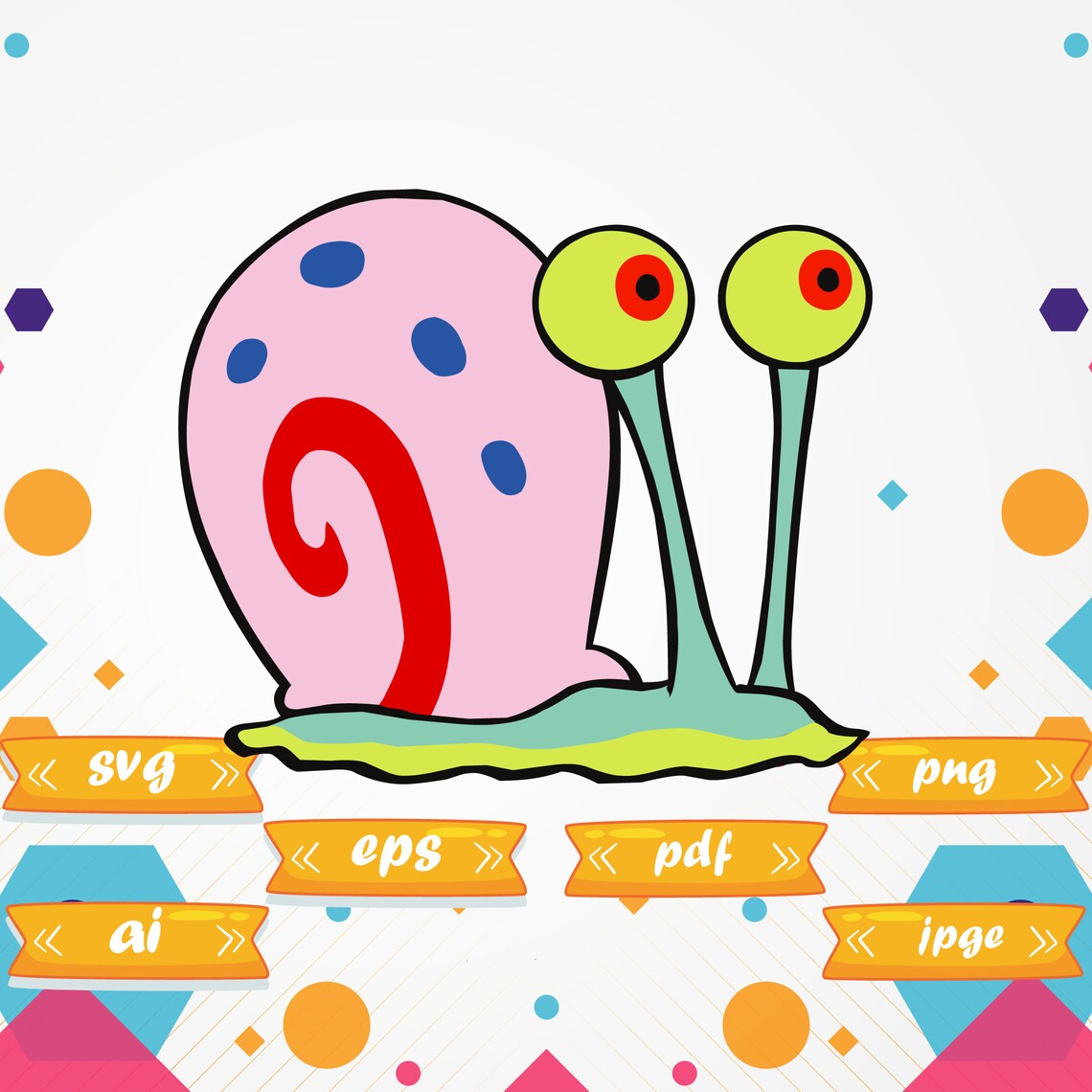 Spongebob svg cartoon svg gary svgcut files silhouette | Etsy