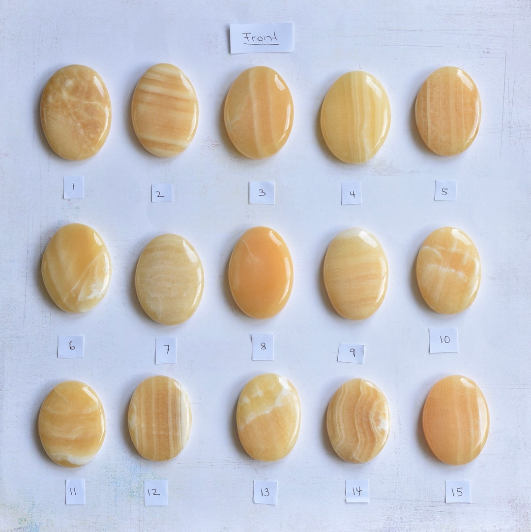 Orange Calcite Worry Stone/ Reiki Charged/ Relaxation or Anxiety Relief ...