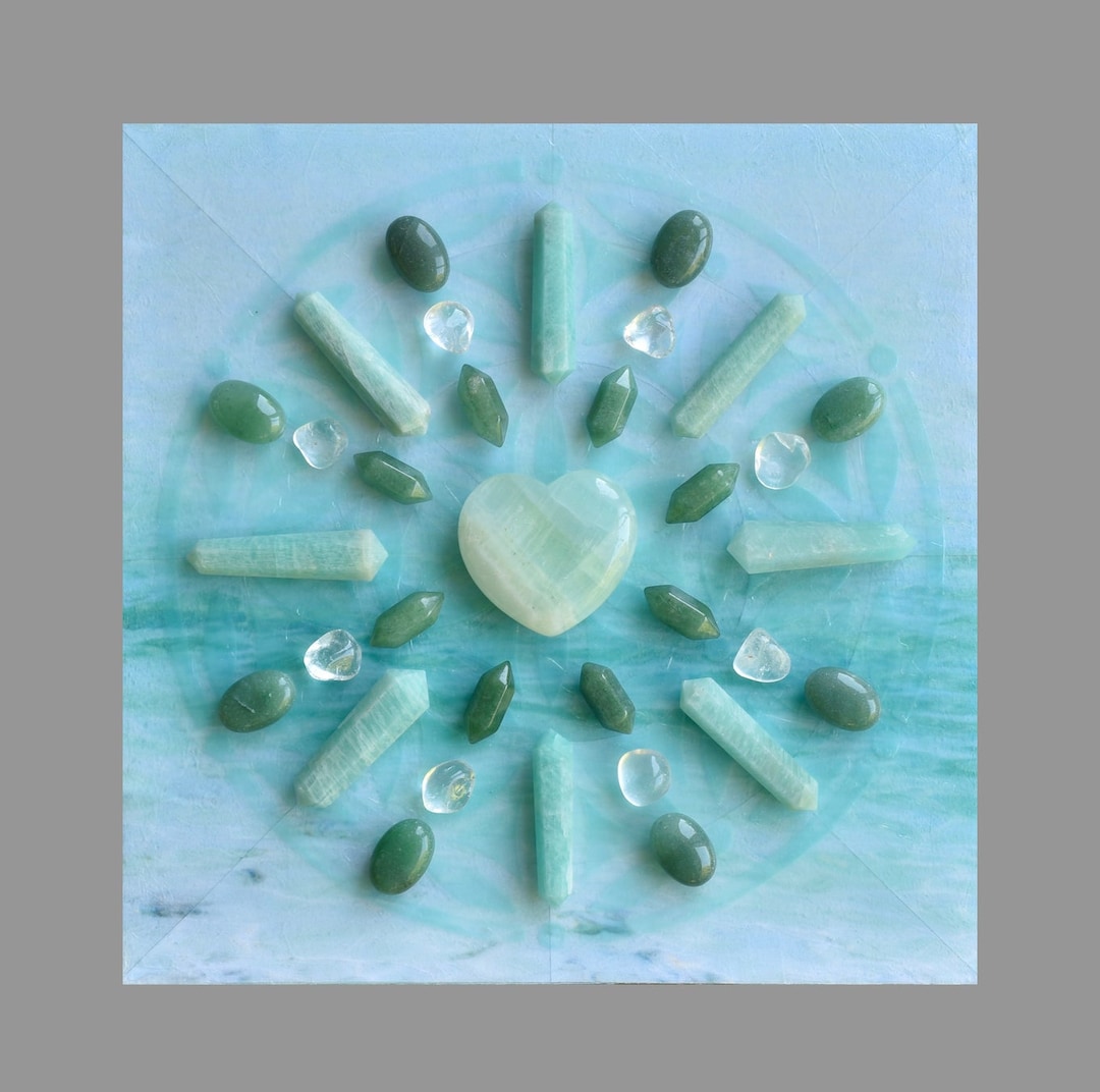 JOY and HAPPINESS Crystal Grid / Crystals Included - NOT Attached / 8 X ...