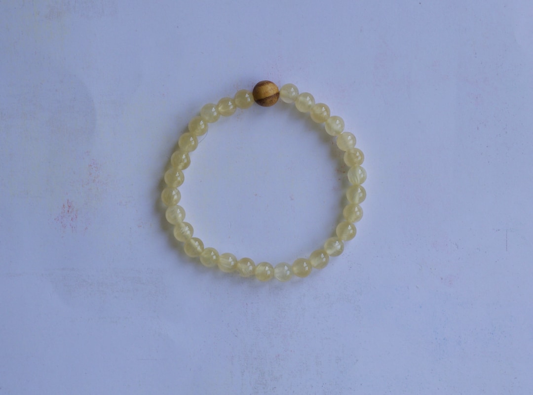 Yellow Selenite and Palo Santo Bracelet/ Stretch Bracelet/ Reiki ...