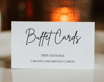 Buffet Card Template Printable Buffet Cards Editable - Etsy