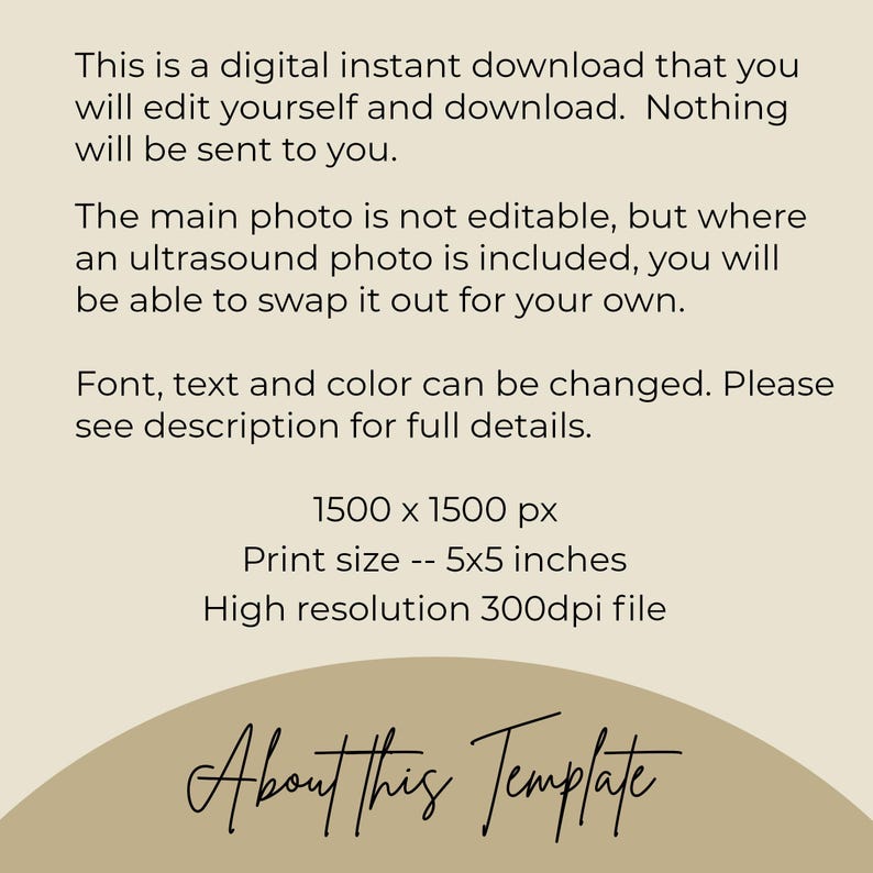 Pregnancy Announcement Template, Neutral Gender Reveal, Modern Boho ...