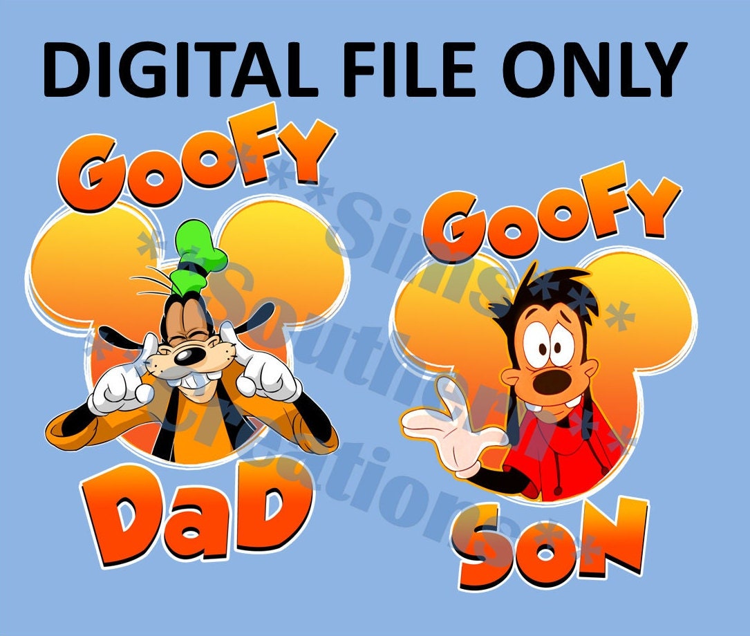 Goofy Father Son Matching Design PNG FILE ONLY Instant Download - Etsy