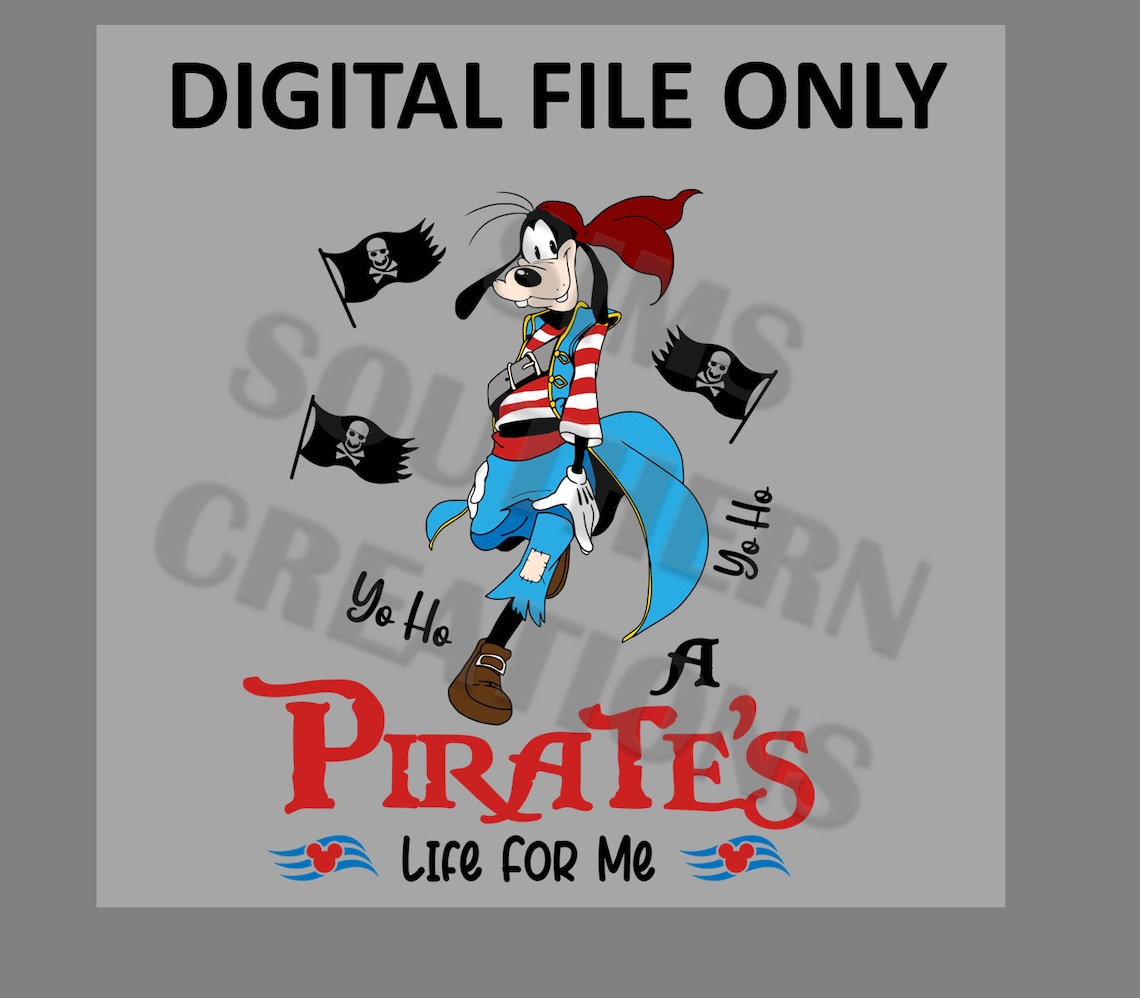 Goofy, It's a Pirates Life PNG,SVG,DXF File Only Instant Download - Etsy