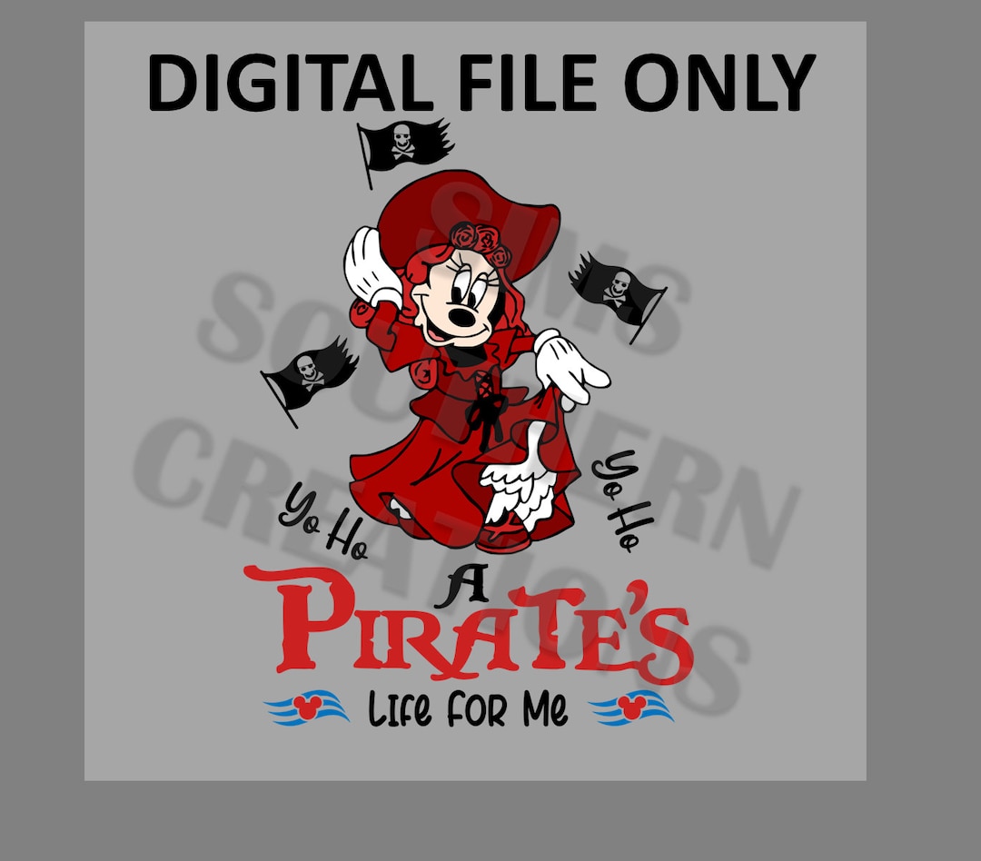 Minnie Mouse, It's a Pirates Life - PNG,SVG,DXF File Only Instant ...
