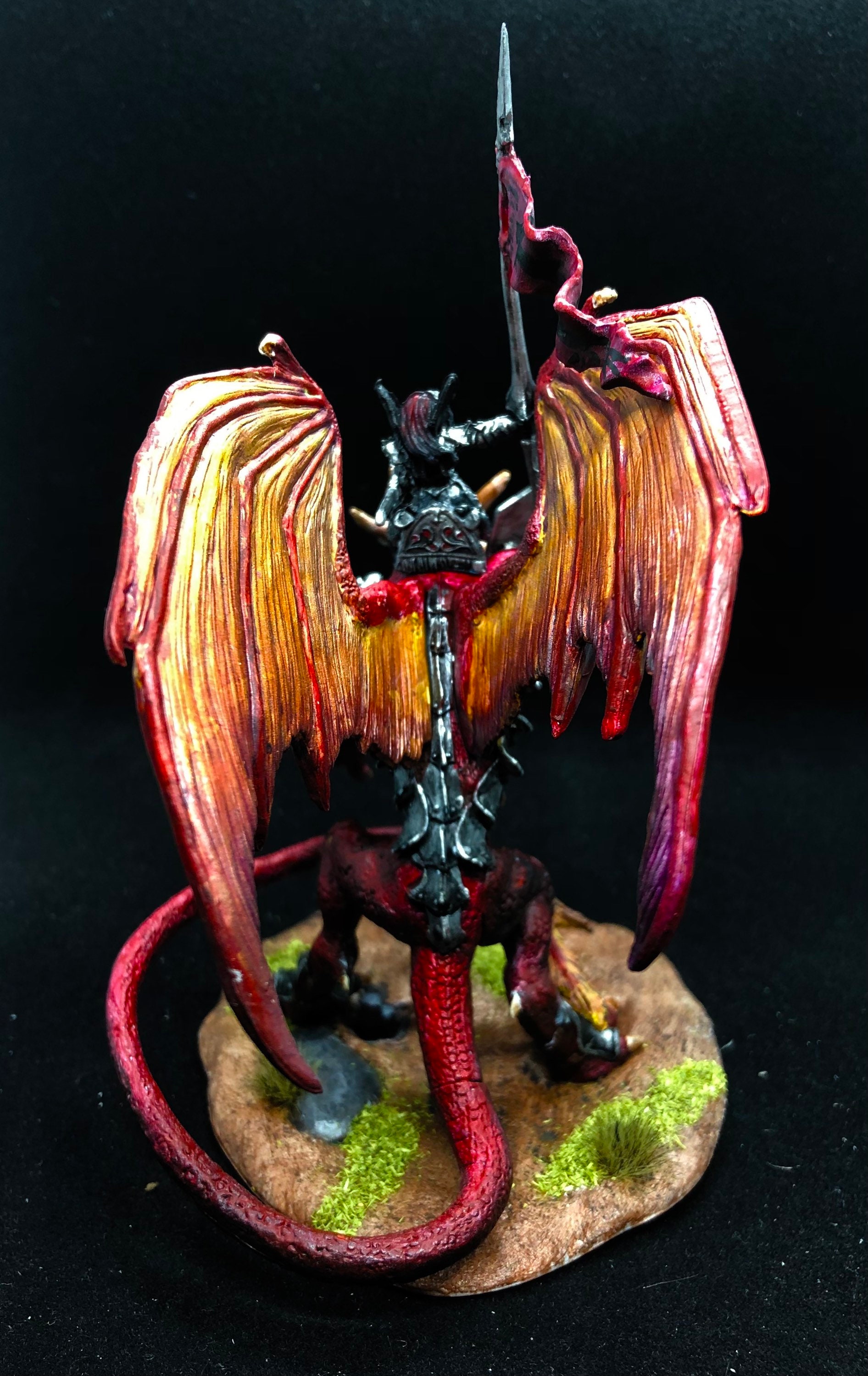 Huge Red Dragon Rider Knight Hand Painted Dungeons Dragons Pathfinder ...