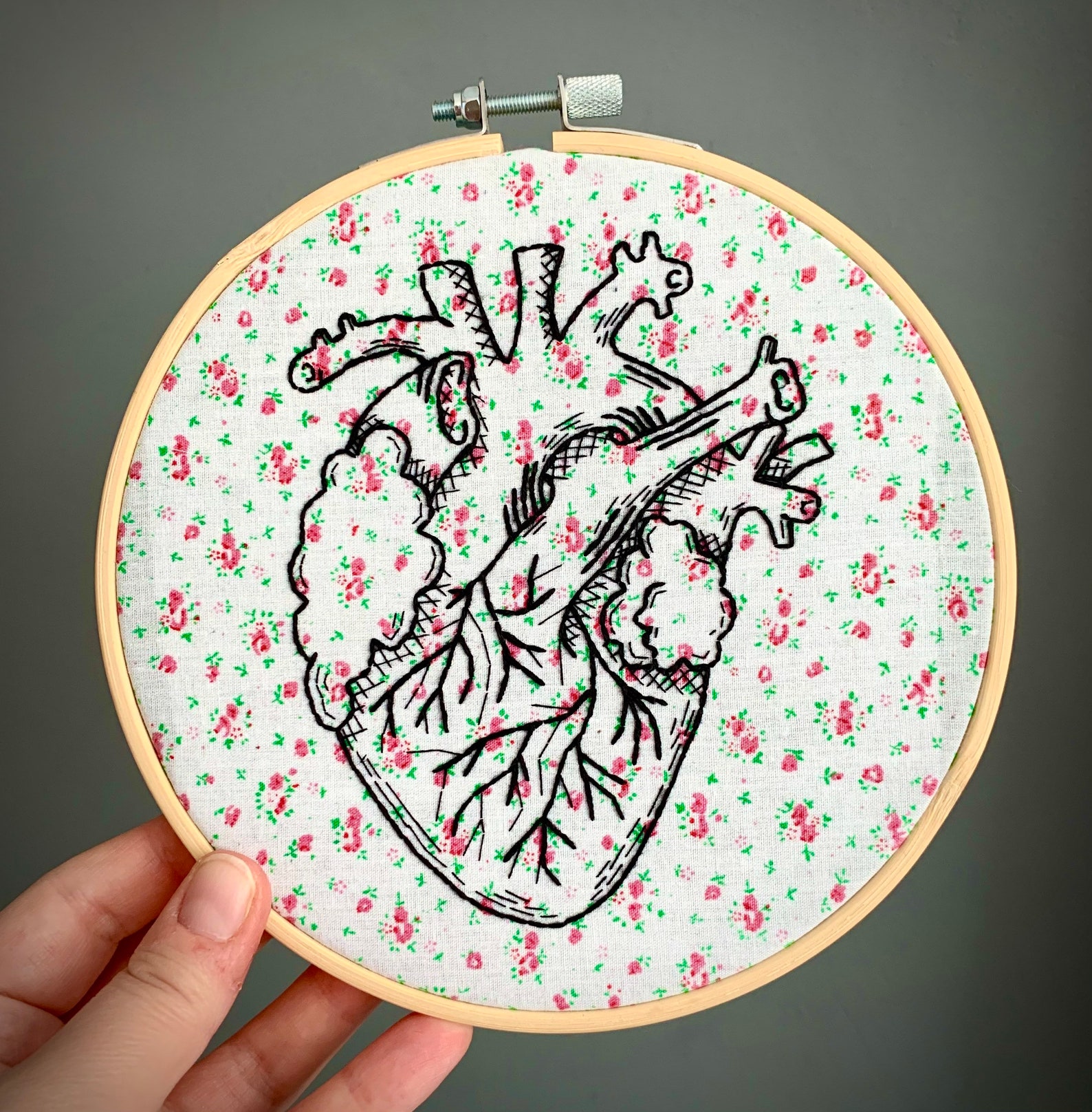 Floral Anatomical Heart Embroidery 15cm Hoop Anatomy Home | Etsy